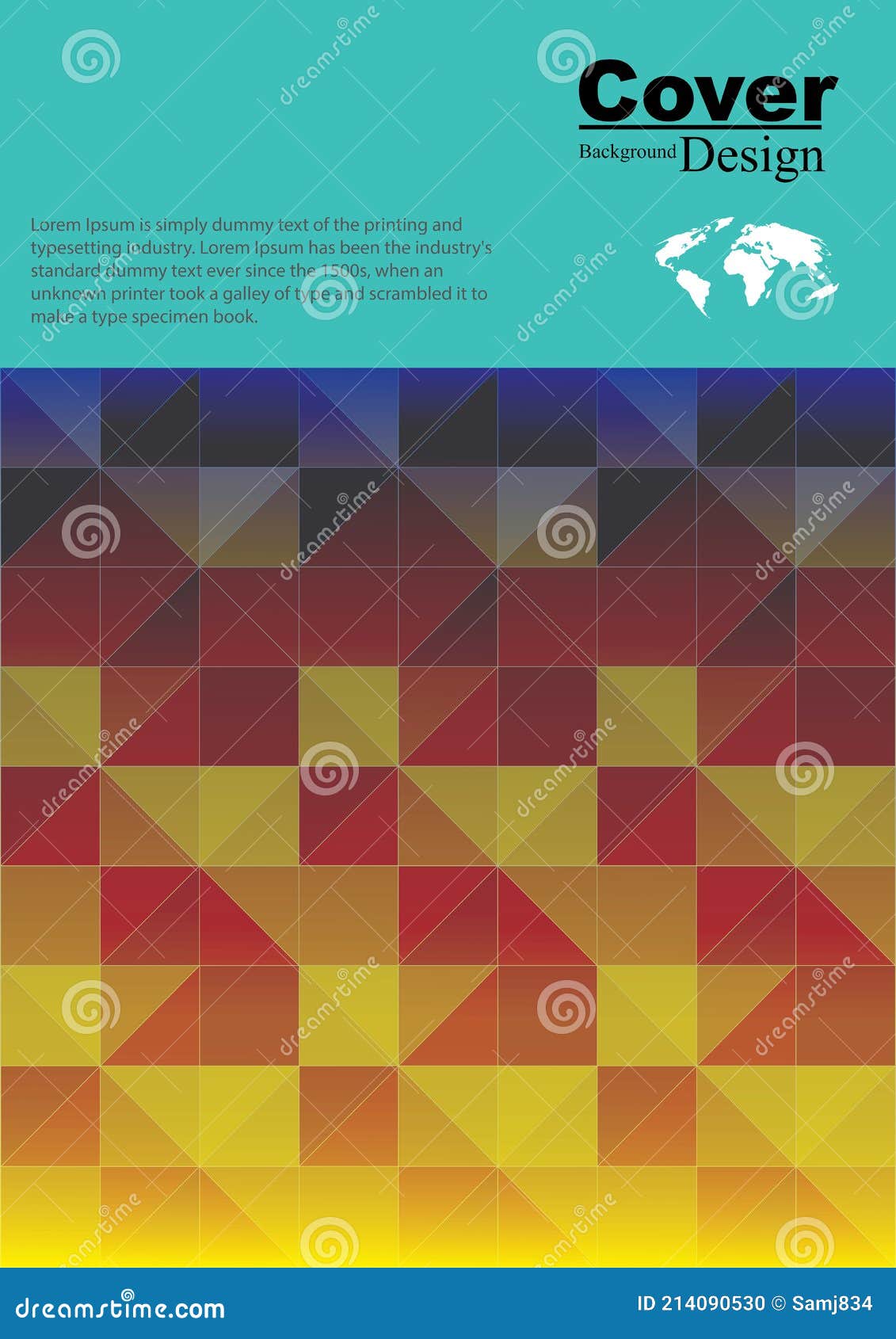 Book Cover with Geometric Square Design Stock Vector - Illustration of ...