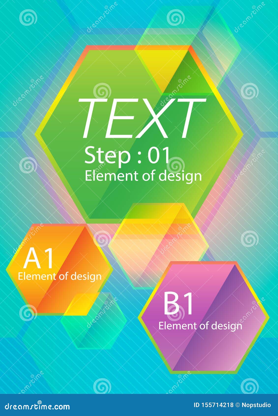 Poster or Book Cover Hexagon Concept Design Green Background Polygon ...