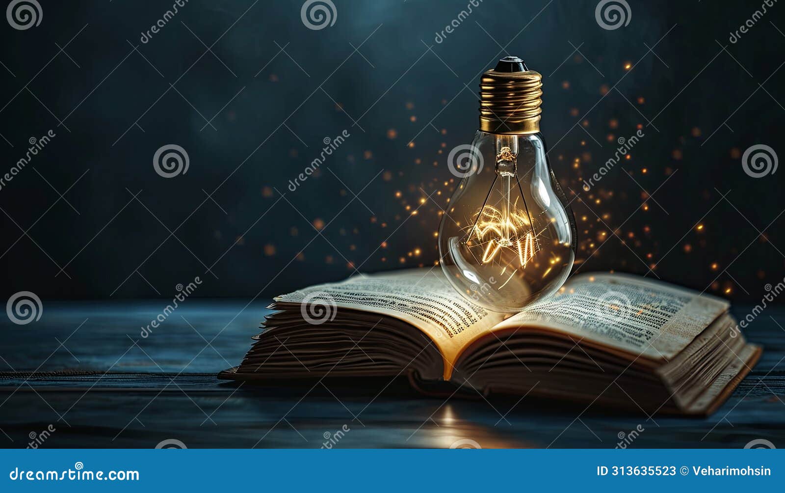 Book Cover with a Light Bulb, Realistic and Modern. Stock Illustration ...