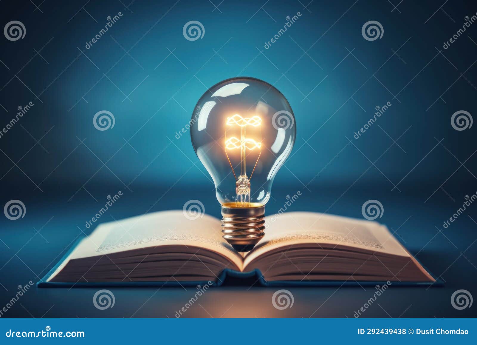 Book Cover with a Light Bulb, Realistic and Modern. Generative AI Stock ...