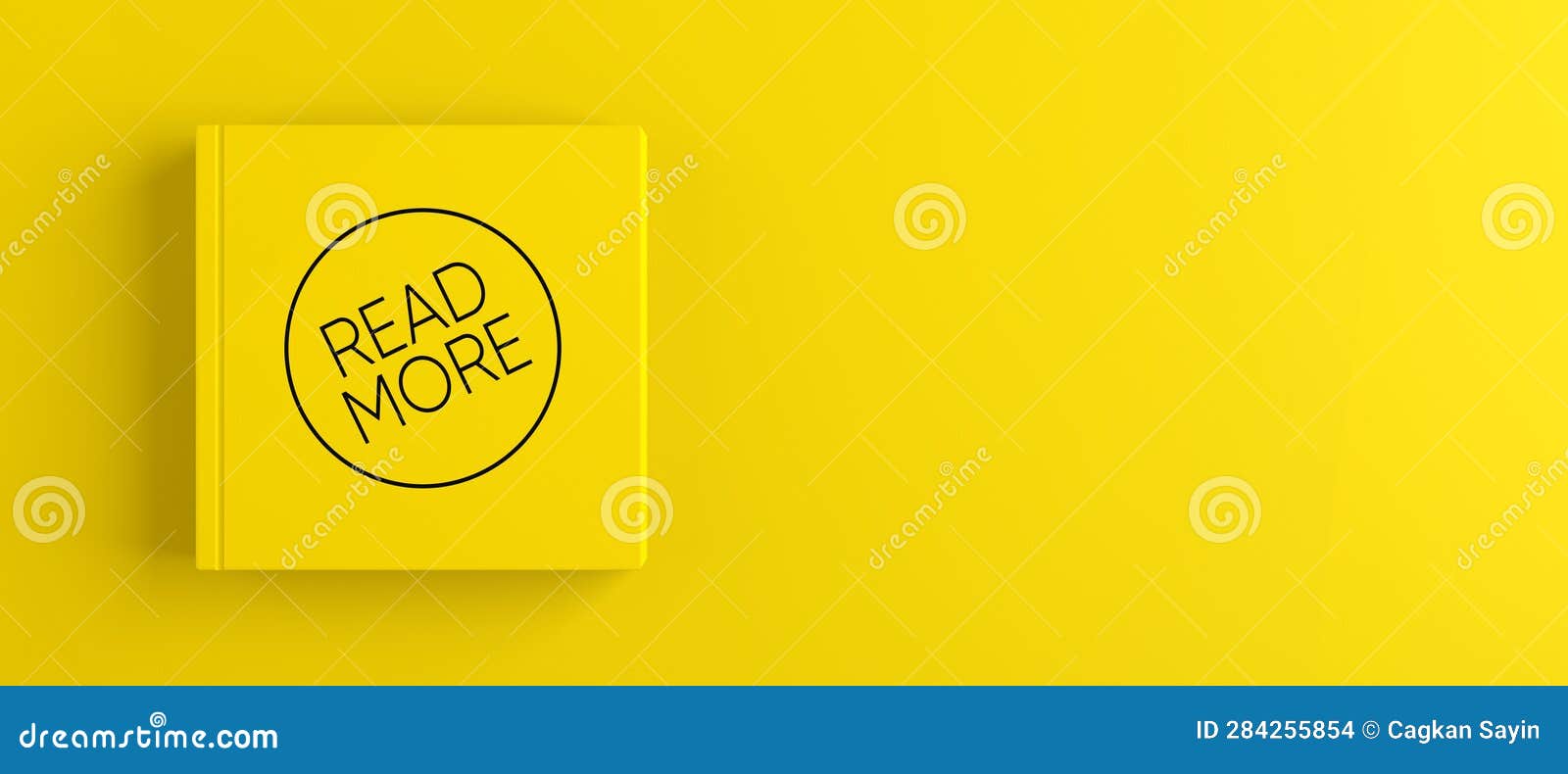 Book Cover with the Message Read More on Yellow Background. Reading ...