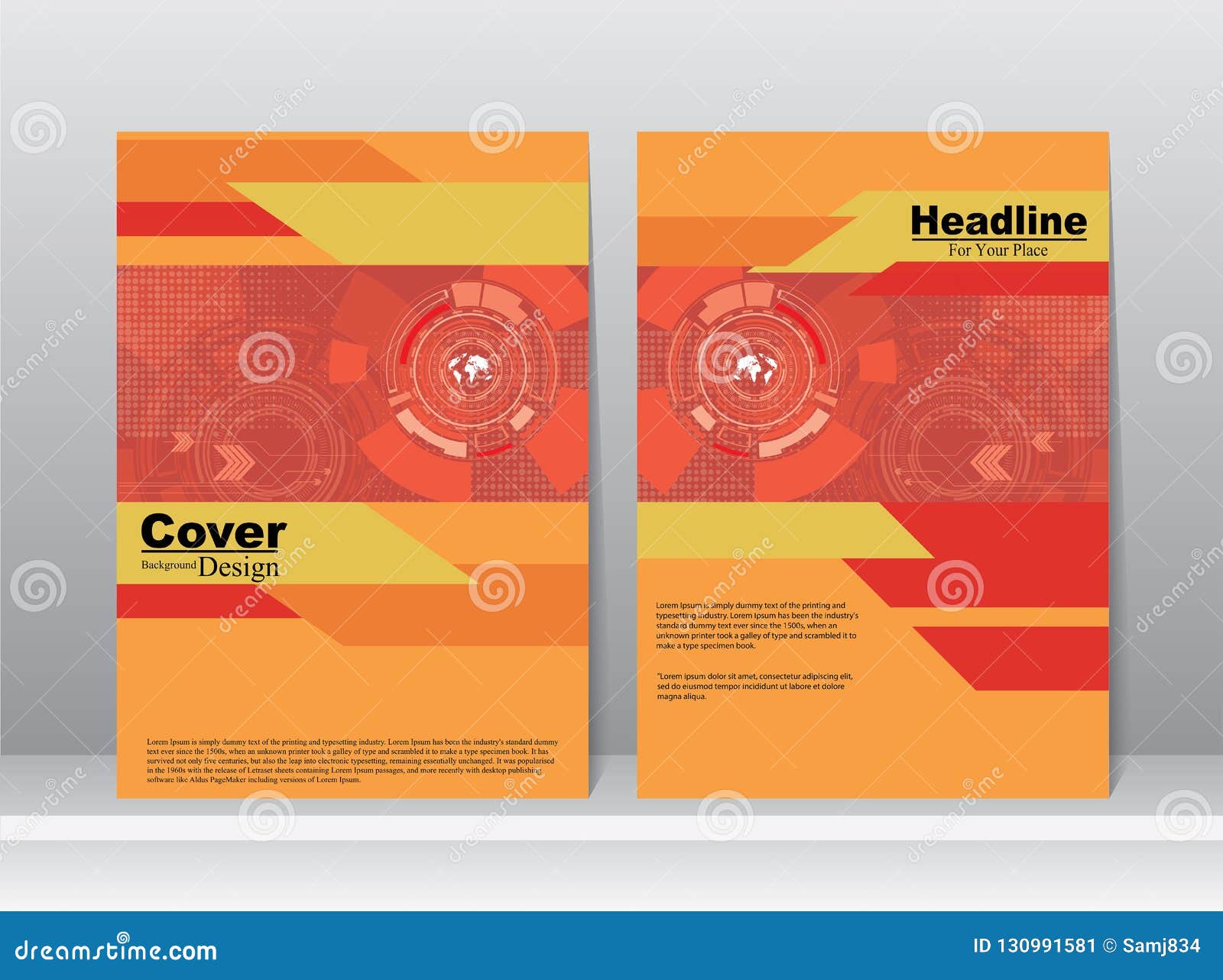 Book Cover with Technology Concept Template Stock Vector - Illustration ...