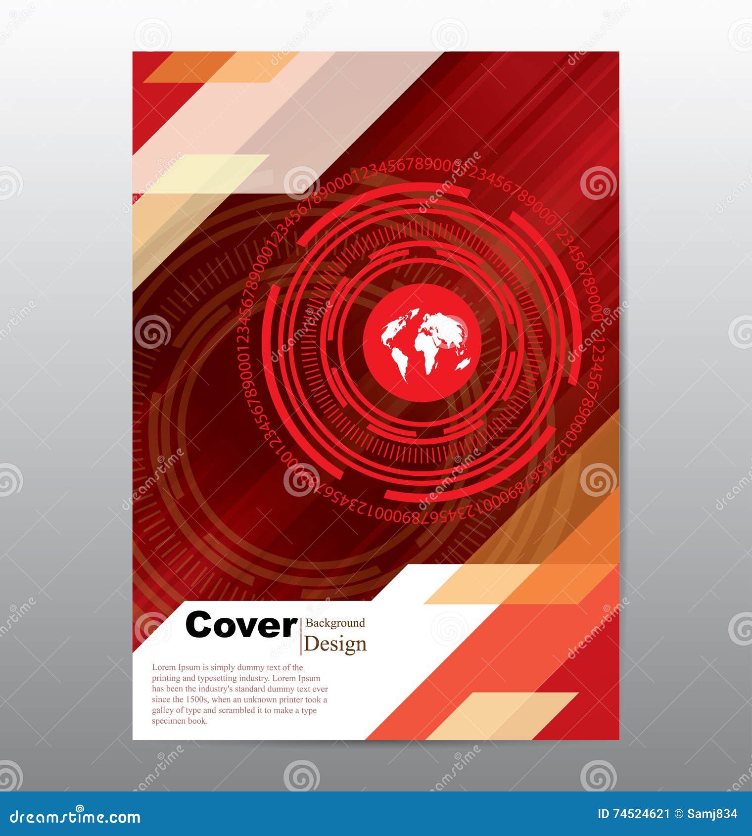 Book Cover with Technology Template Stock Vector - Illustration of ...