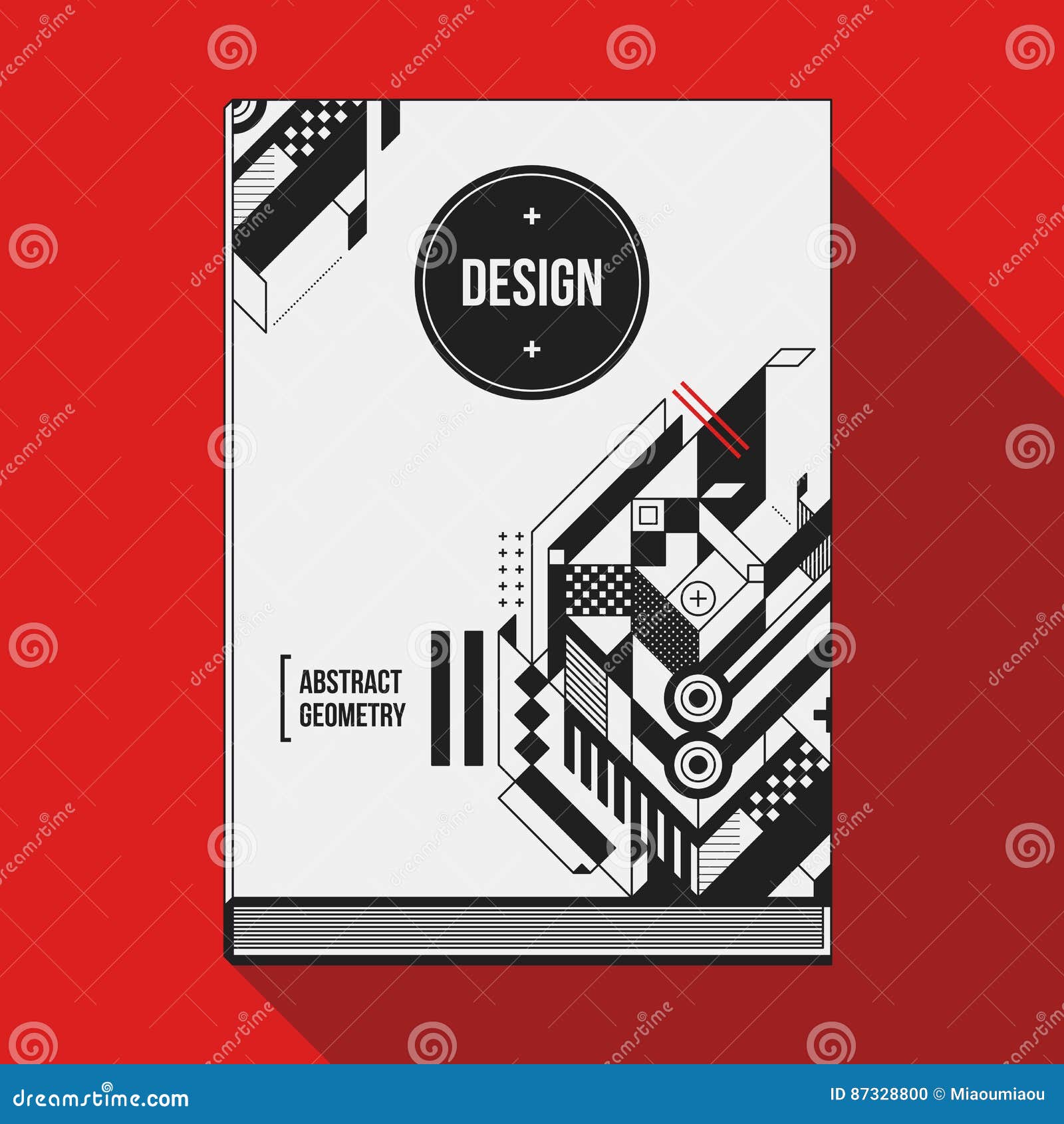 Book Cover Template with Abstract Elements Stock Vector - Illustration ...