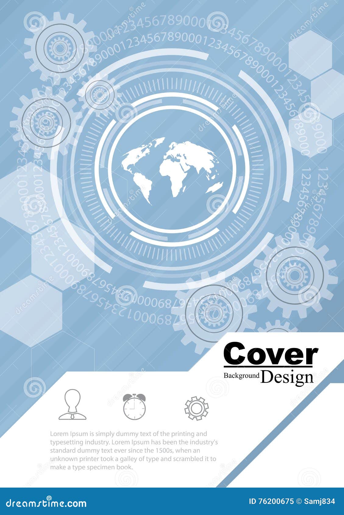 Book Cover with World Technology Concept Stock Vector - Illustration of ...