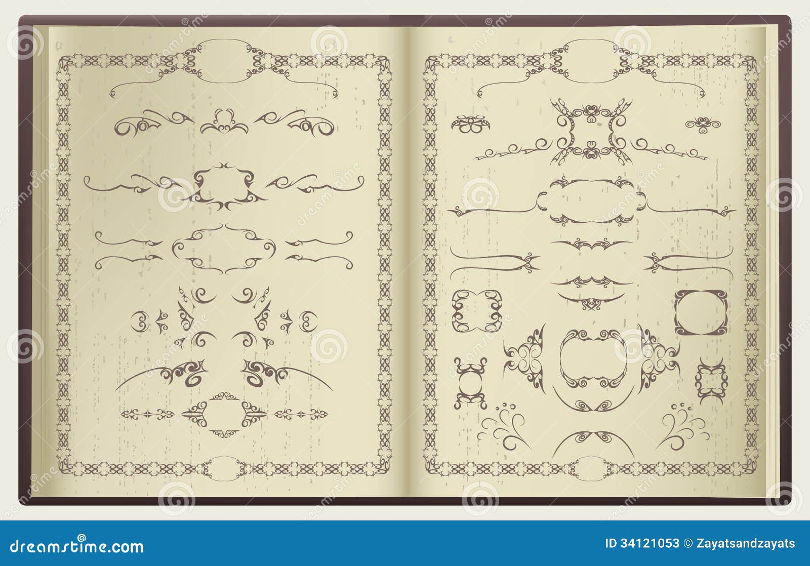 Book with design elements stock illustration. Illustration of ...