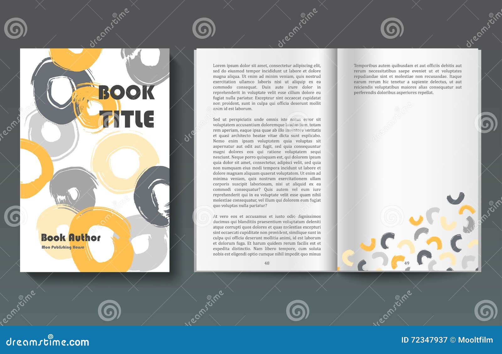 Book design template stock vector. Illustration of book - 72347937