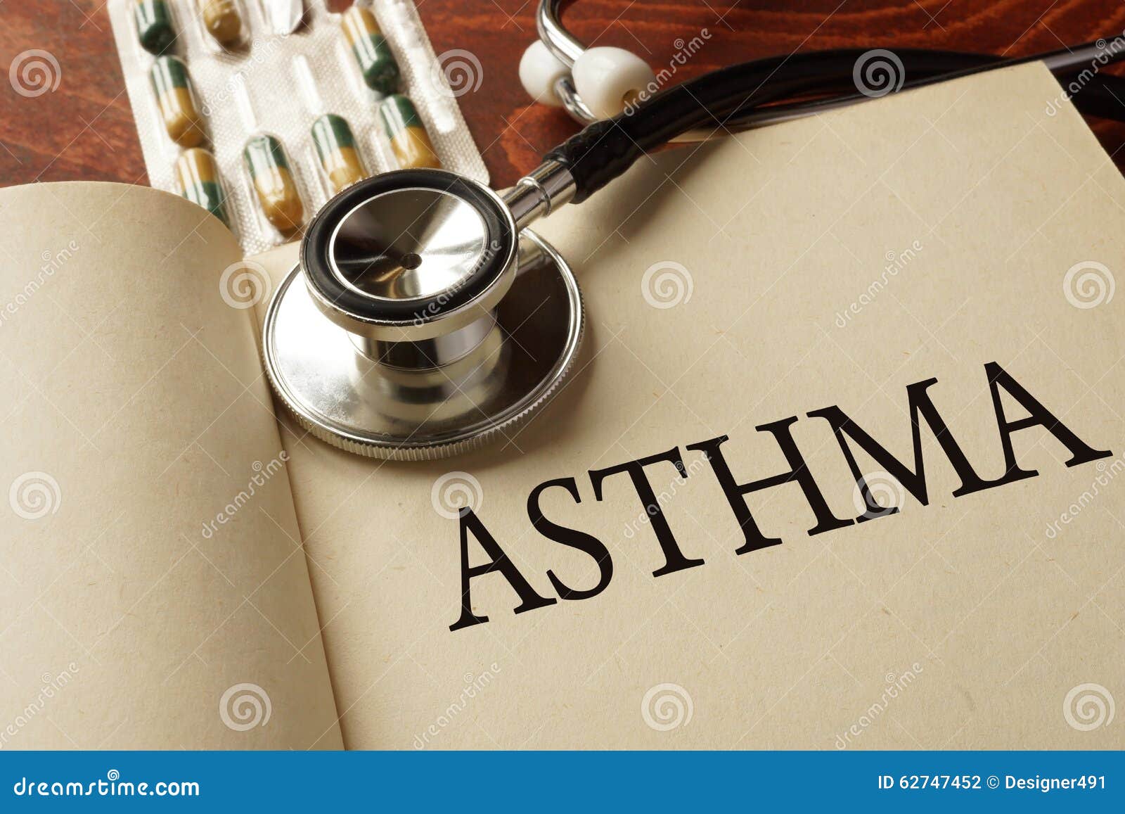 Book with Diagnosis Asthma. Stock Photo - Image of disease, lung: 62747452
