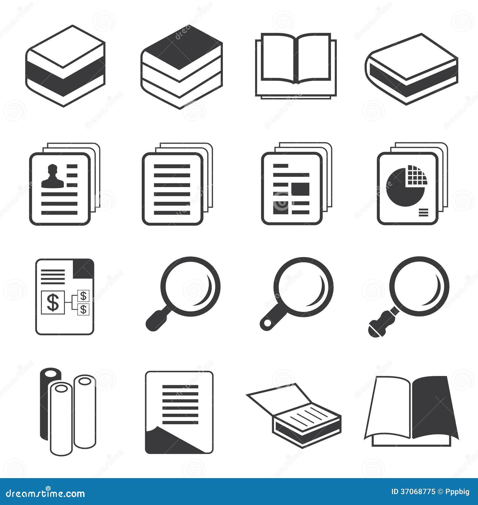 Book, document icons stock illustration. Illustration of information ...