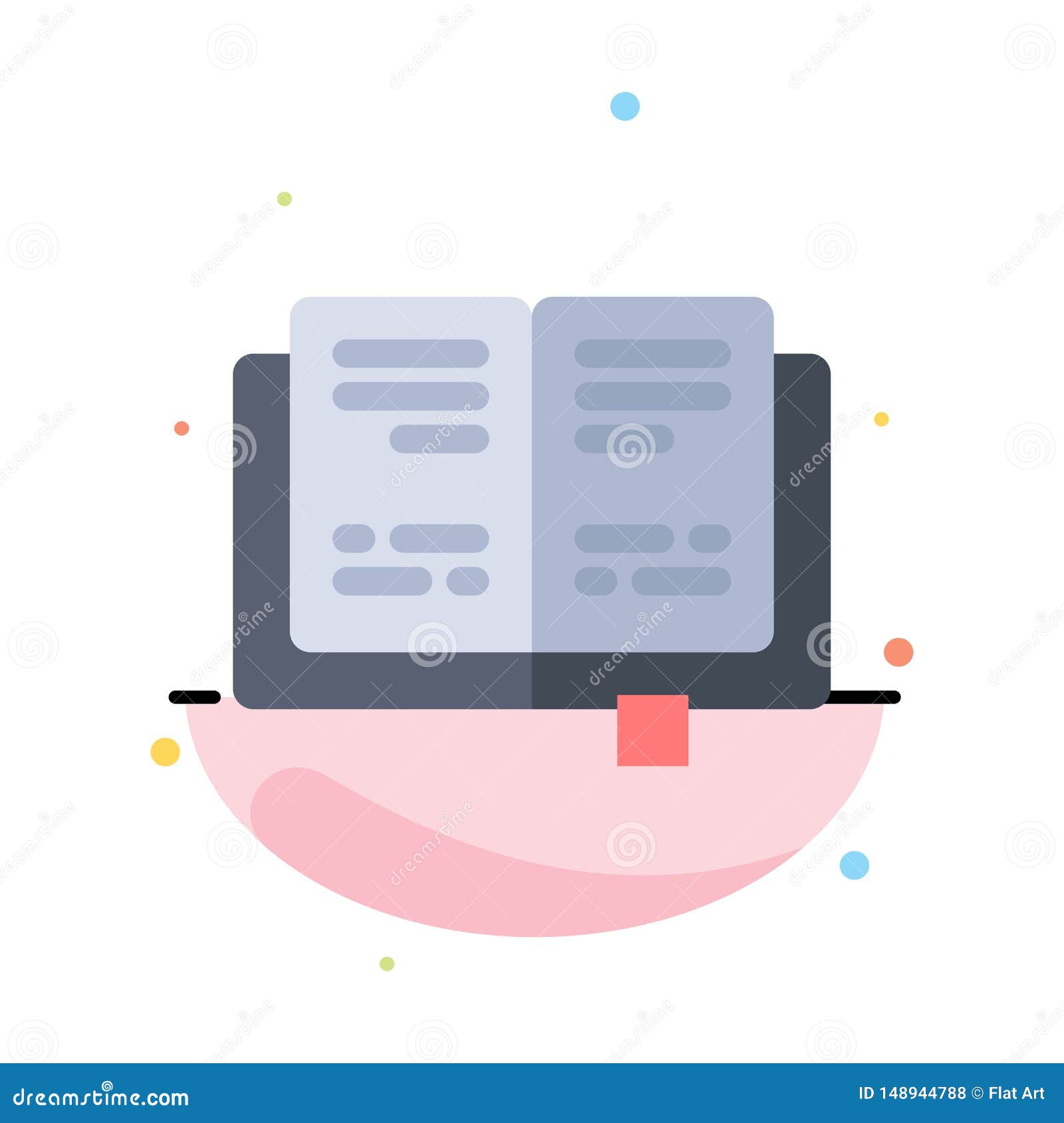 Book, Education, Knowledge Abstract Flat Color Icon Template Stock ...