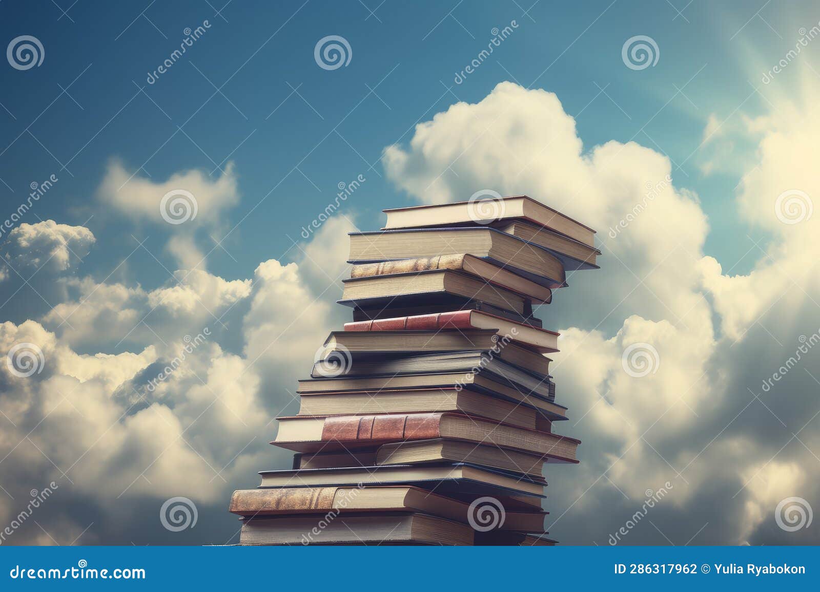 Book Education Stack Ladder. Generate Ai Stock Photo - Image of ...