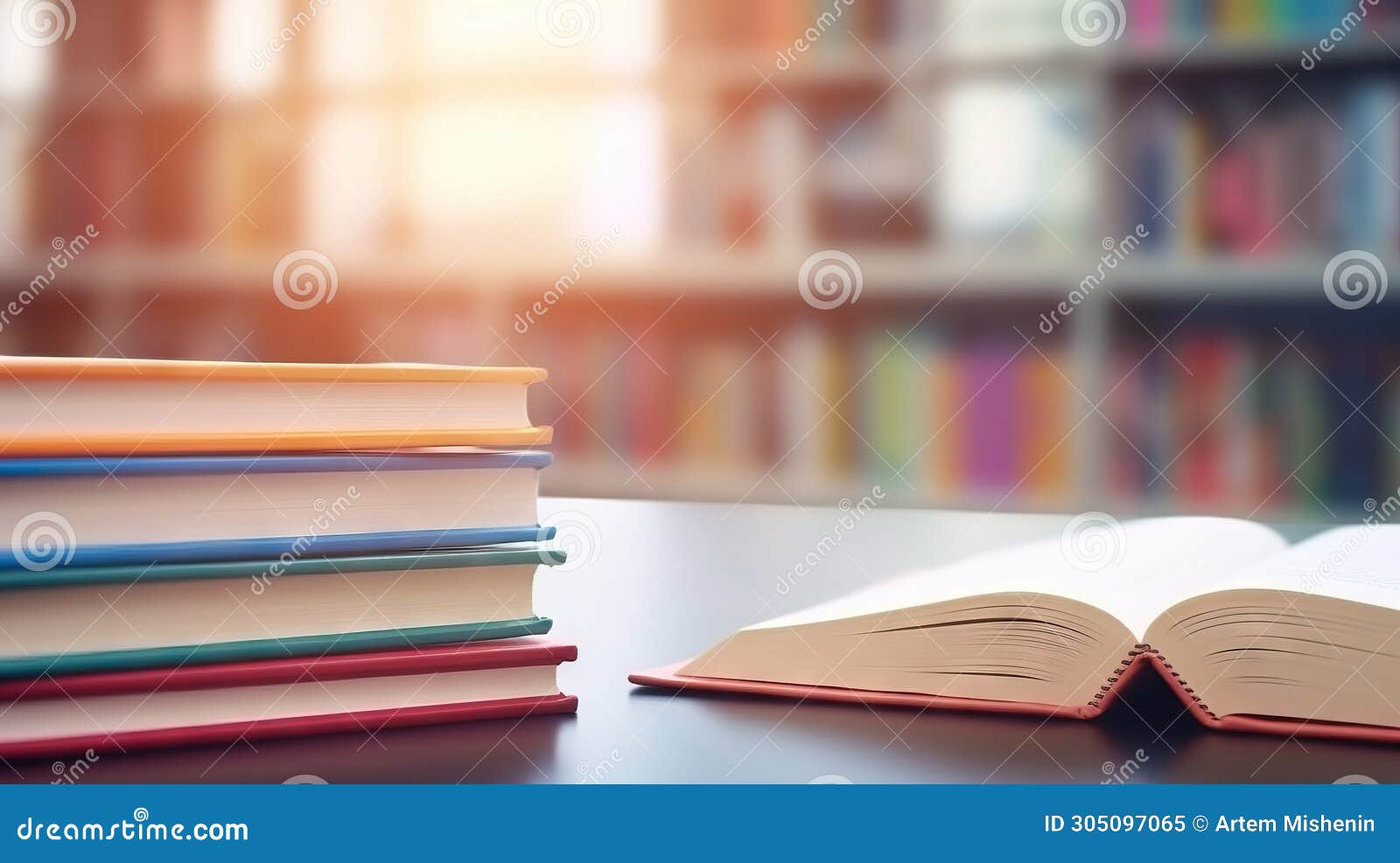 Book Elements Pen Pencil Eraser Blur Background Library. Stock Image ...