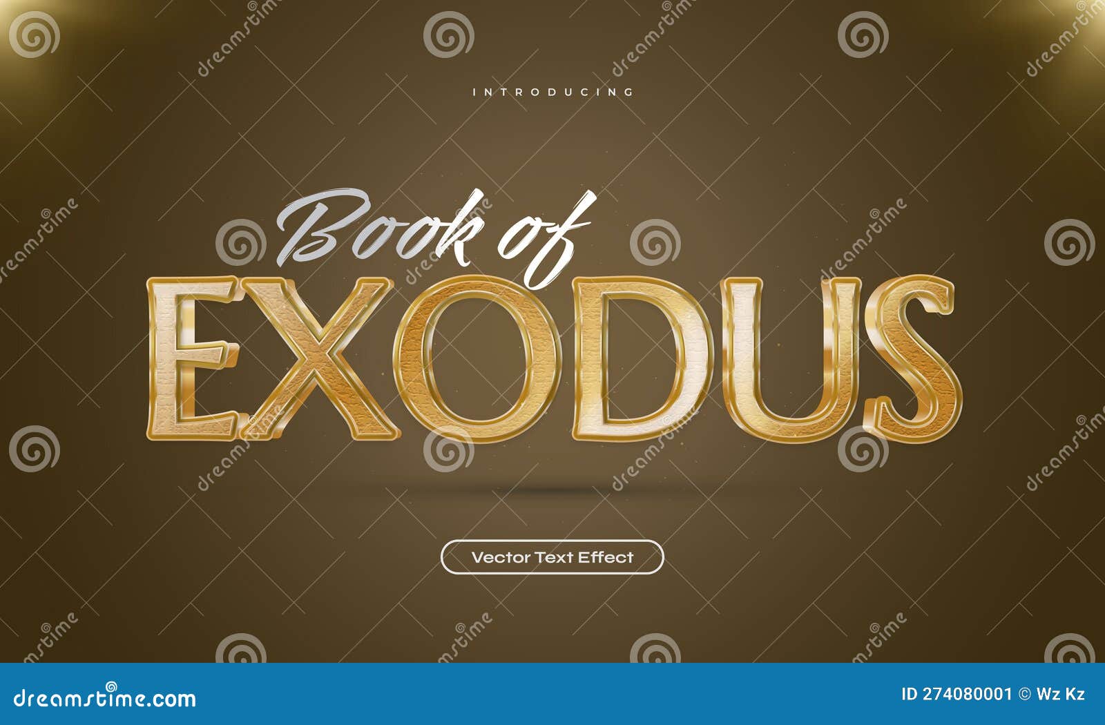Book of Exodus Text Style with Silver and Gold Effect Stock Vector ...