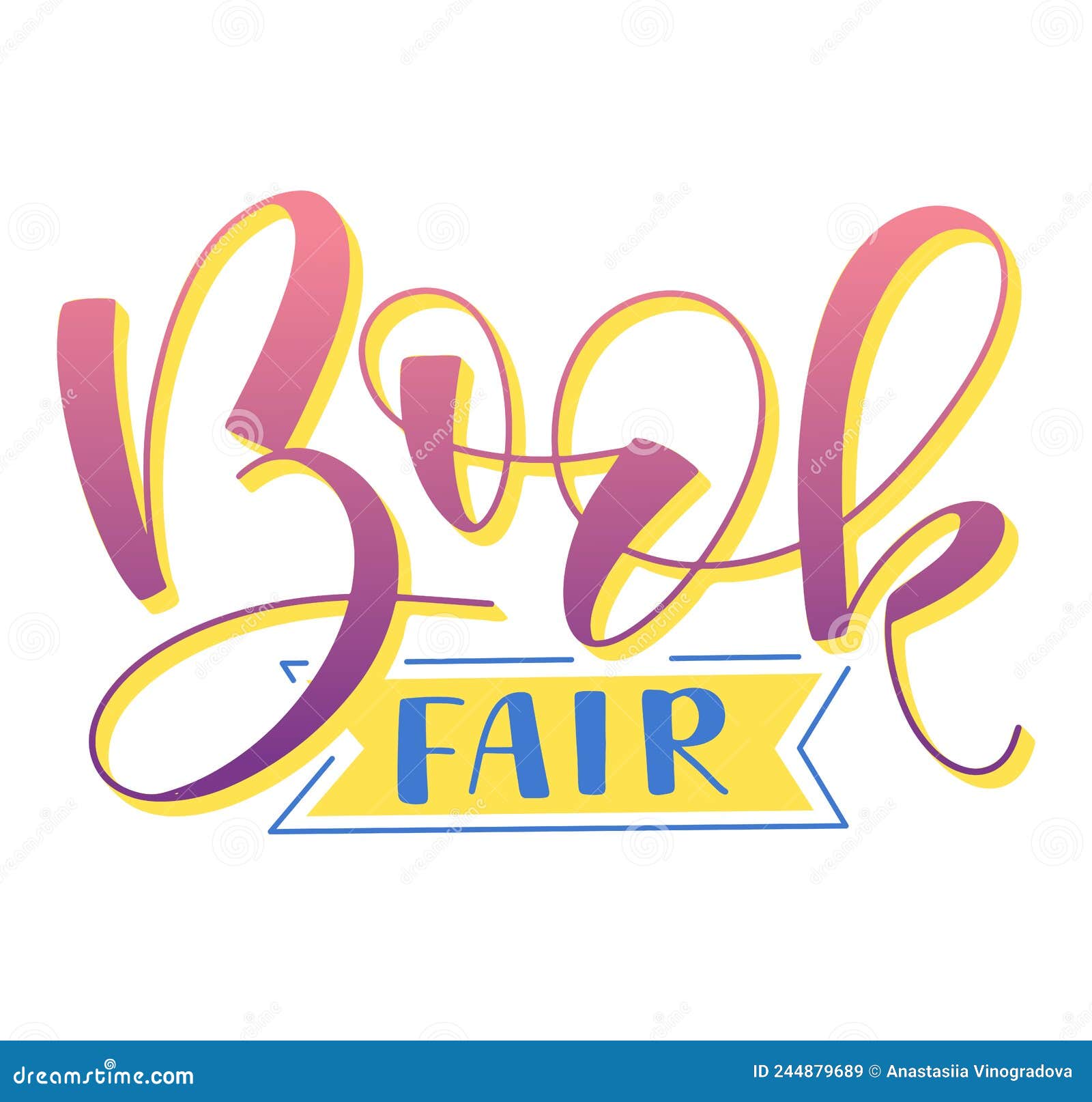 Book Fair - Multicolored Lettering Isolated on White Background Stock ...