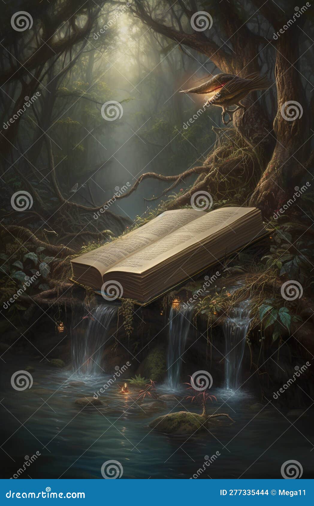 Generative AI: Book of Fantastic Adventures Surrounded by Magic Forest ...