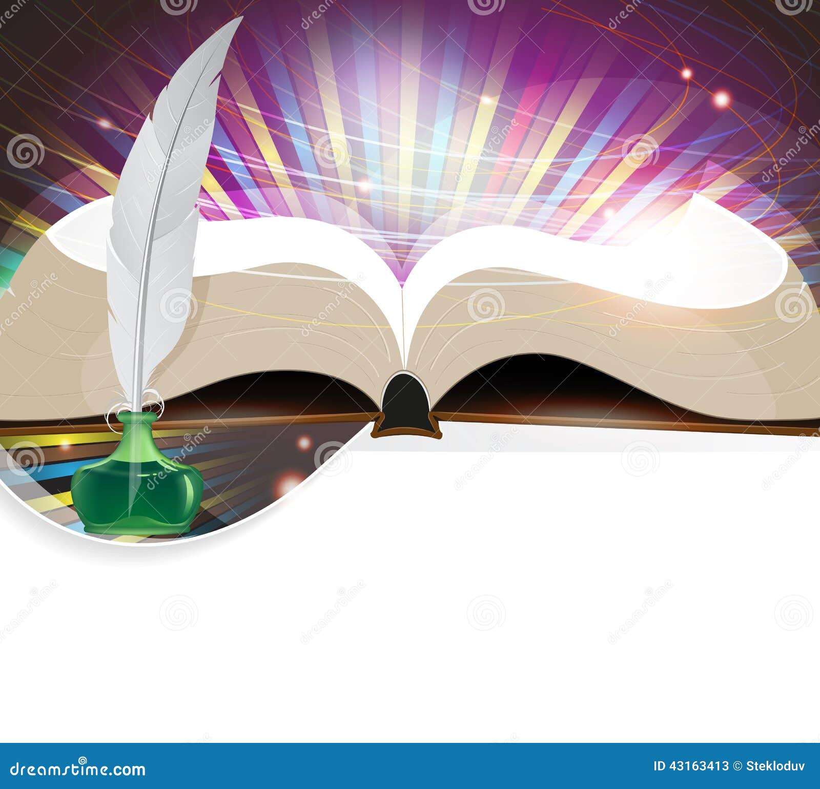 Book and feather stock vector. Illustration of border - 43163413