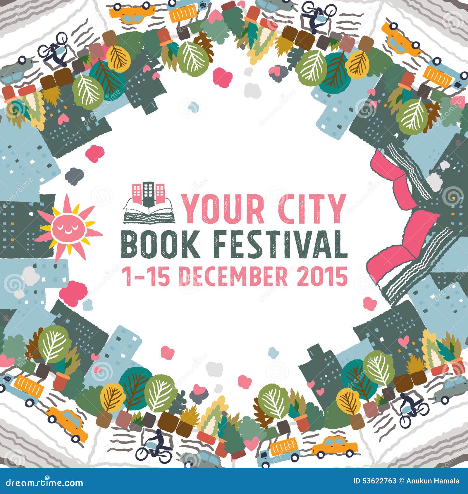 Book Festival card concept stock vector. Illustration of home - 53622763