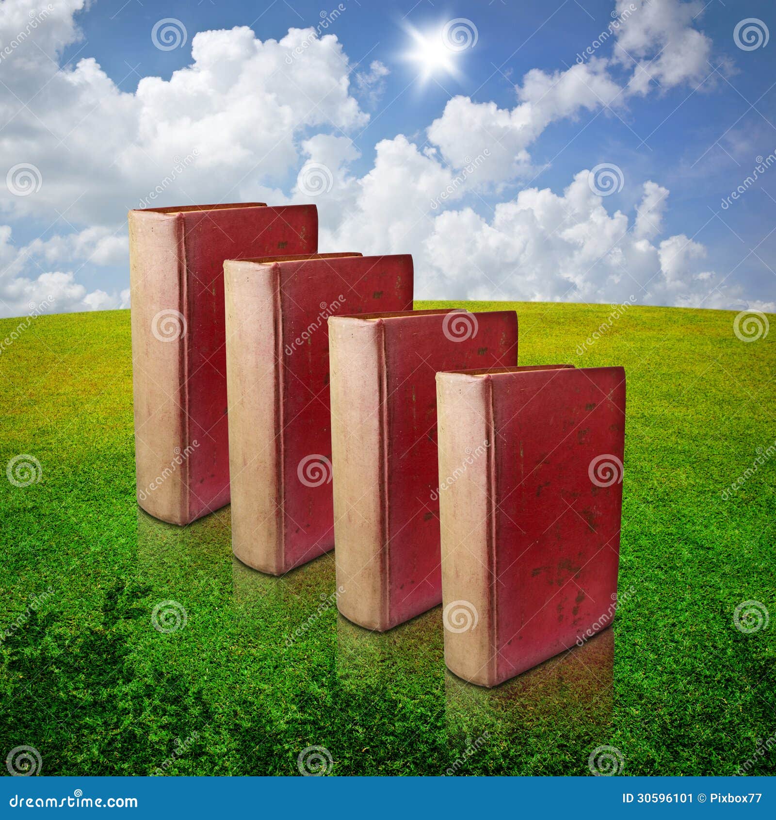 Book on Field, Learn Outside Classroom Stock Image - Image of abstract ...