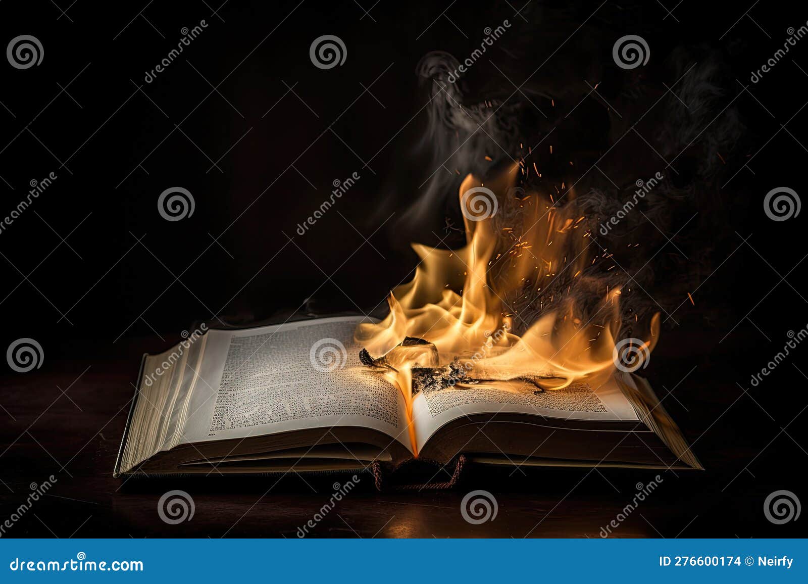 Book in fire stock illustration. Illustration of learn - 276600174