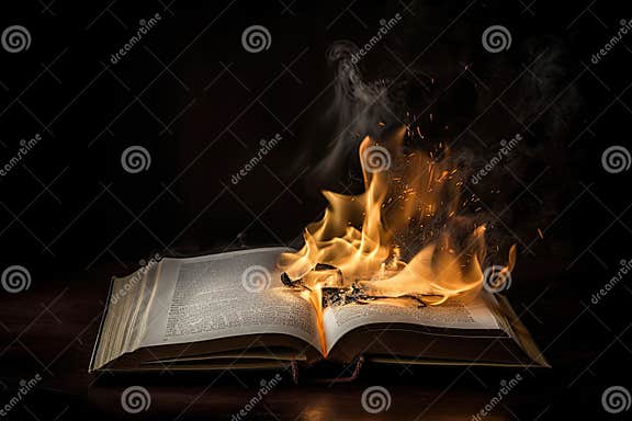 Book in fire stock illustration. Illustration of learn - 276600174