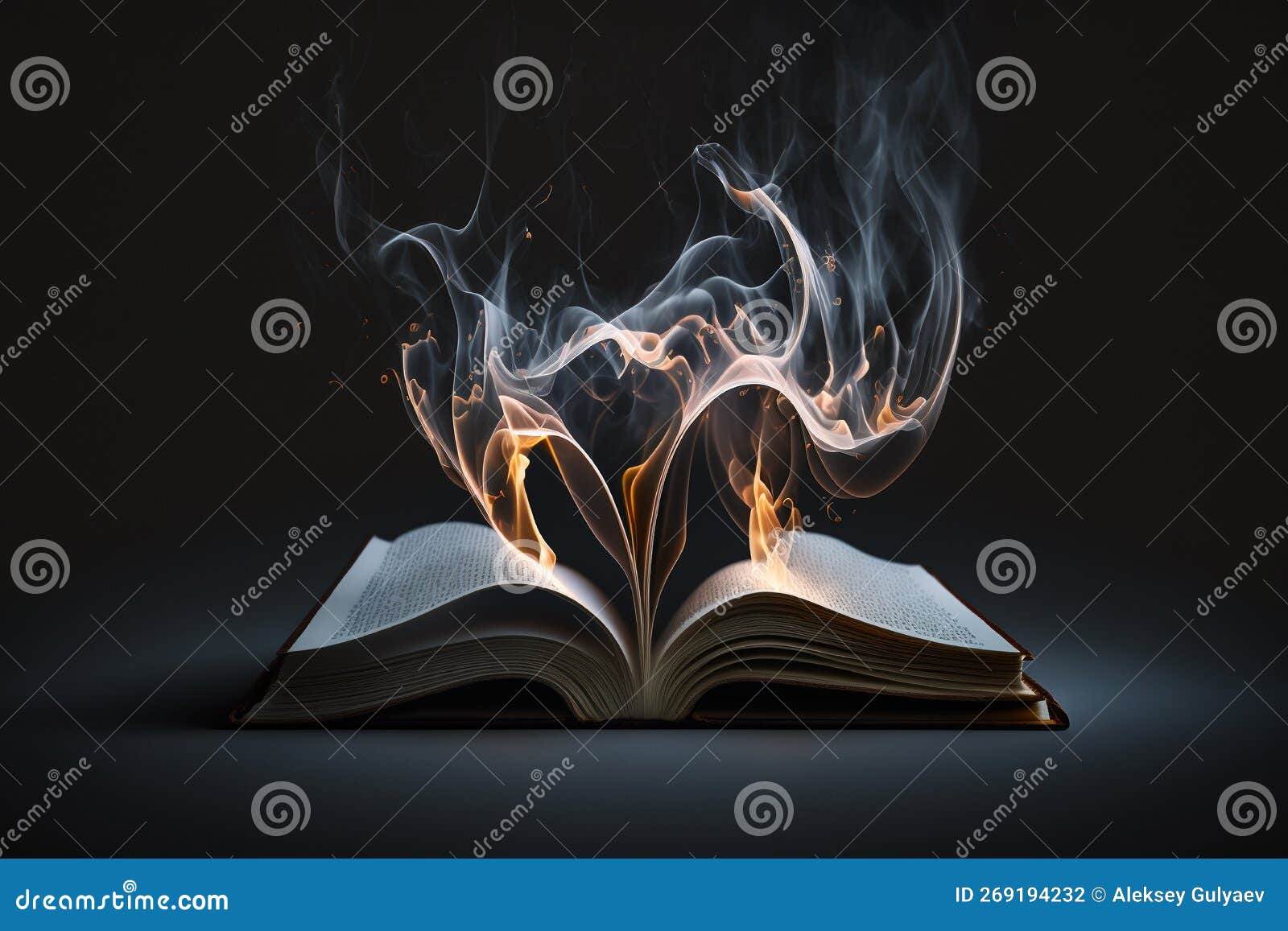The Book is on Fire. Burning Book Magic Ai Stock Illustration ...