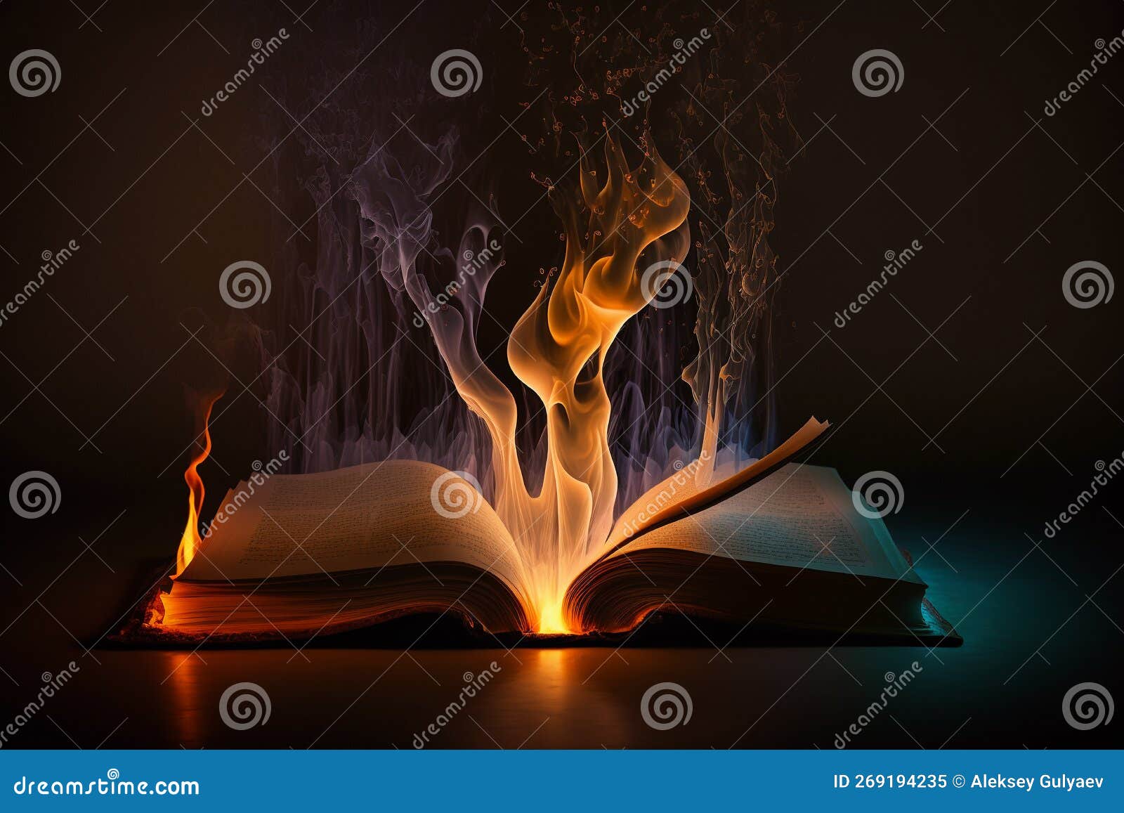 The Book is on Fire. Burning Book Magic Ai Stock Illustration ...