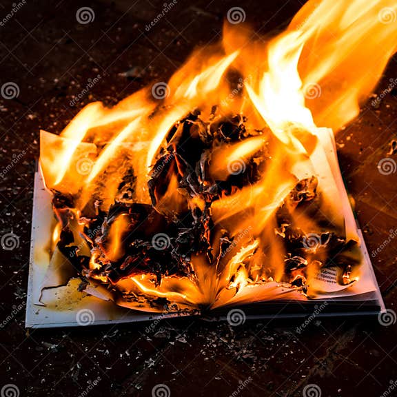 Book is on fire stock photo. Image of flame, manuscript - 148006042