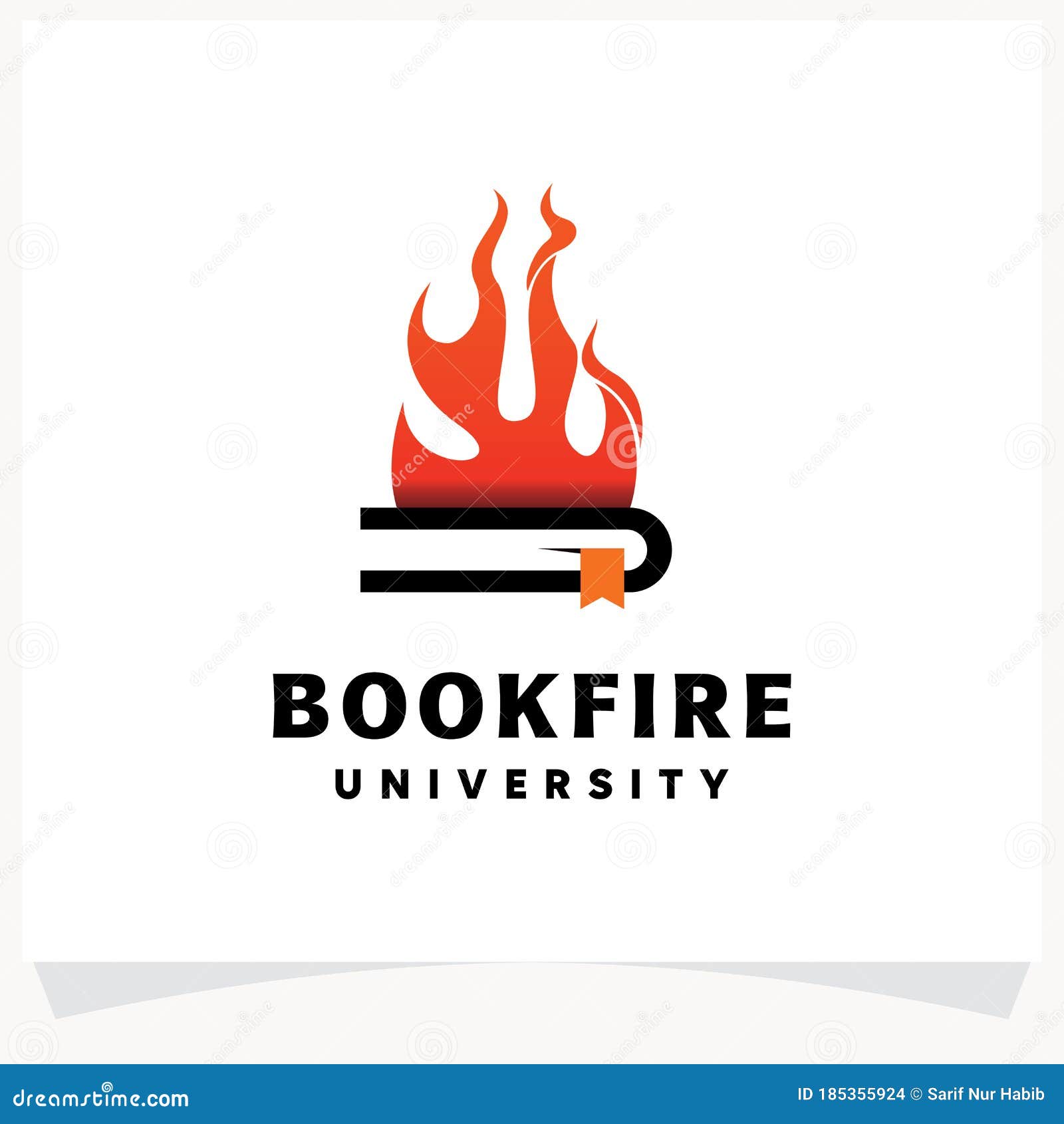 Book Fire Logo Design Template Stock Vector - Illustration of abstract ...