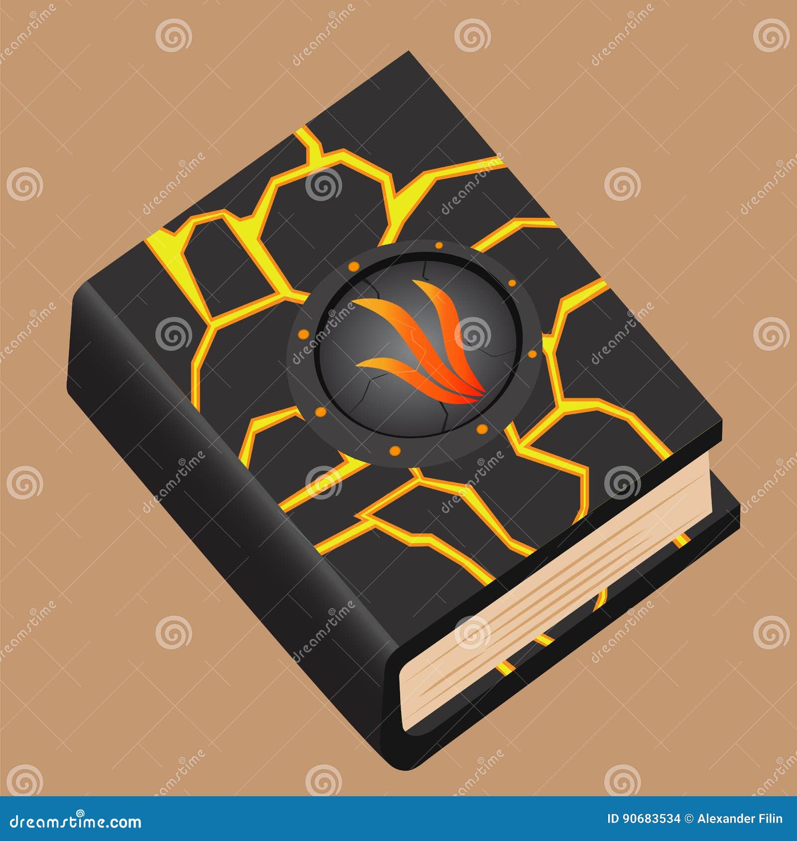 Book of Fire Magic stock vector. Illustration of light - 90683534
