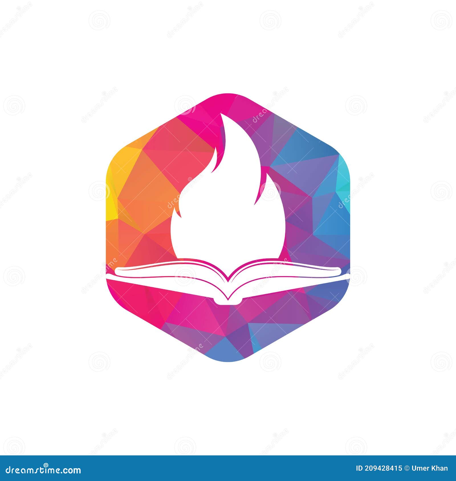Book Fire Vector Logo Design. Stock Vector - Illustration of college ...
