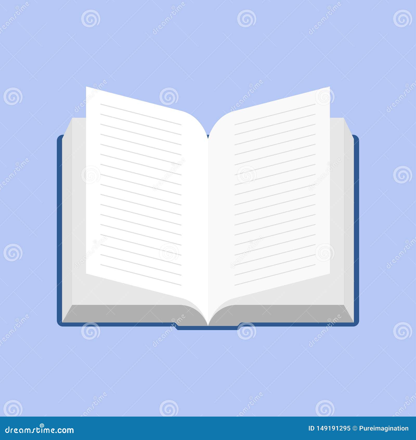 Book Flat Design Style on Blue Background Stock Vector - Illustration ...