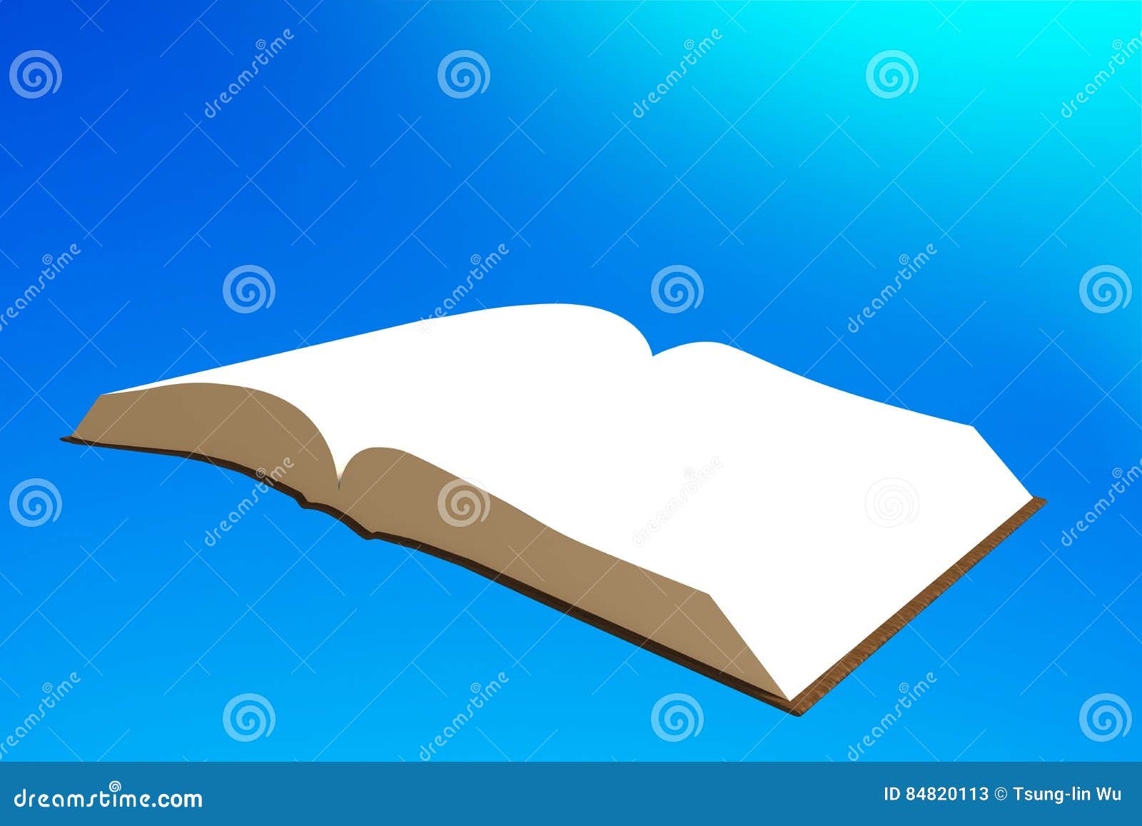 Book Flying in Blue Sky, 3D Illustration Stock Illustration ...
