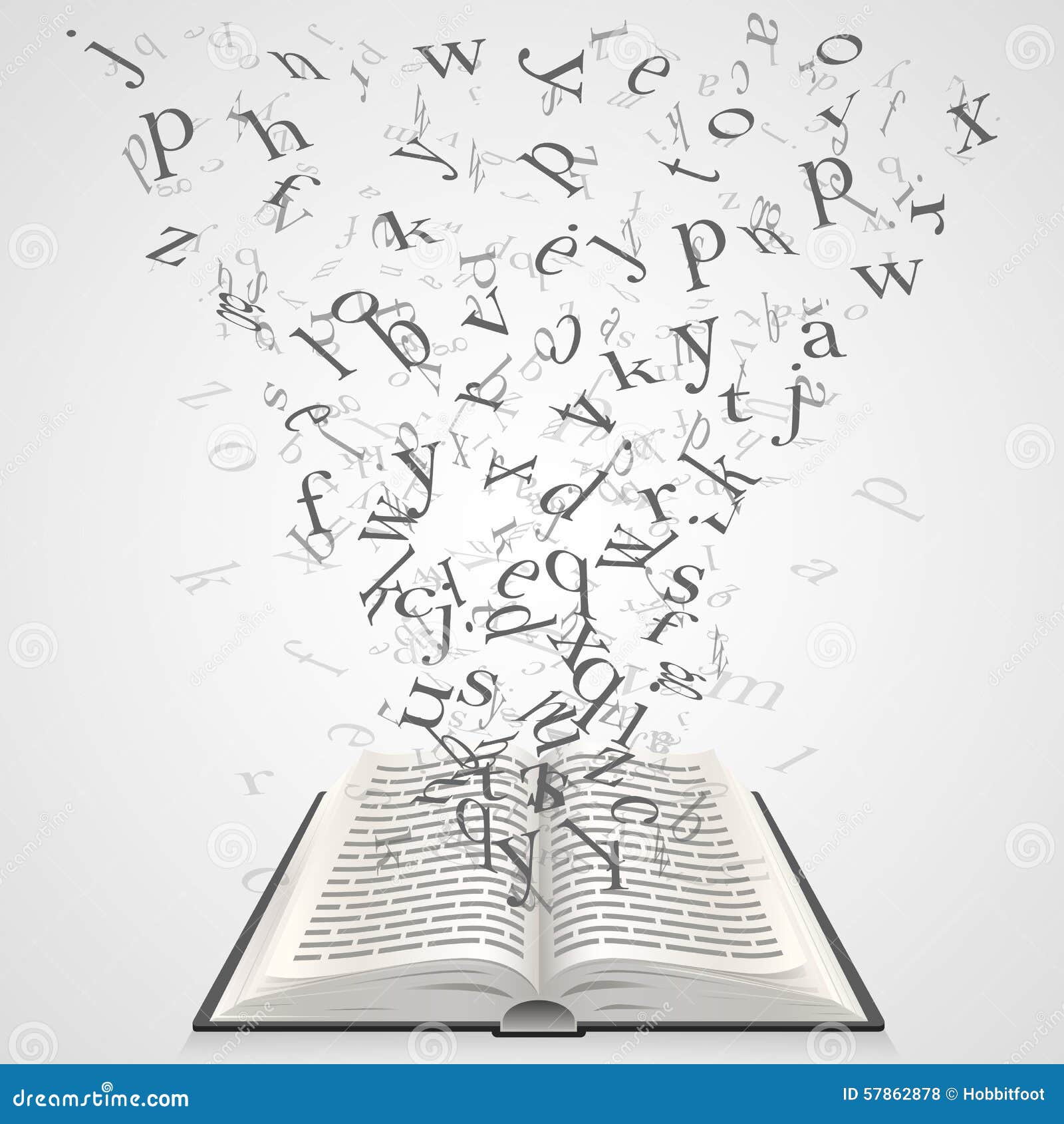 Book with flying letters stock vector. Illustration of alphabet - 57862878 Book with flying letters stock vector. Illustration of alphabet - 57862878
