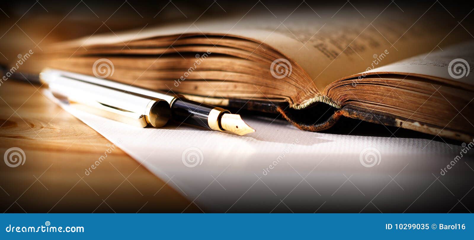 Book and fountain pen stock image. Image of fountain - 10299035