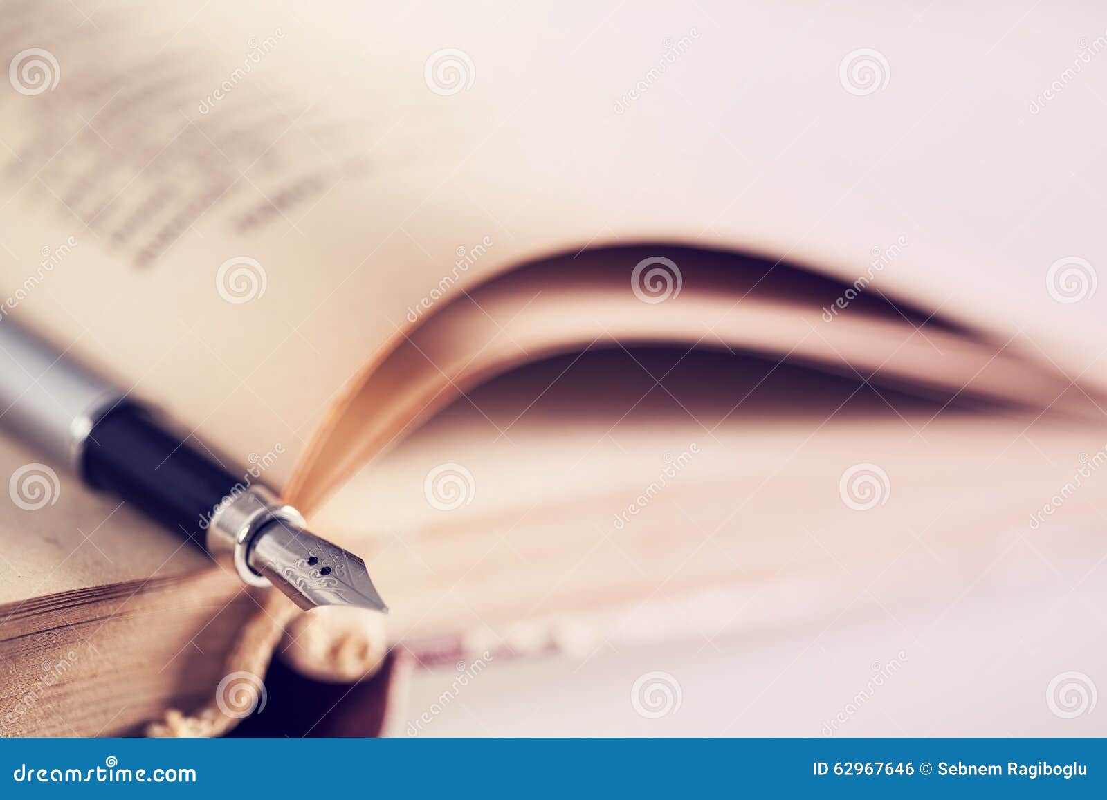 Book and fountain pen stock photo. Image of antique, close - 62967646