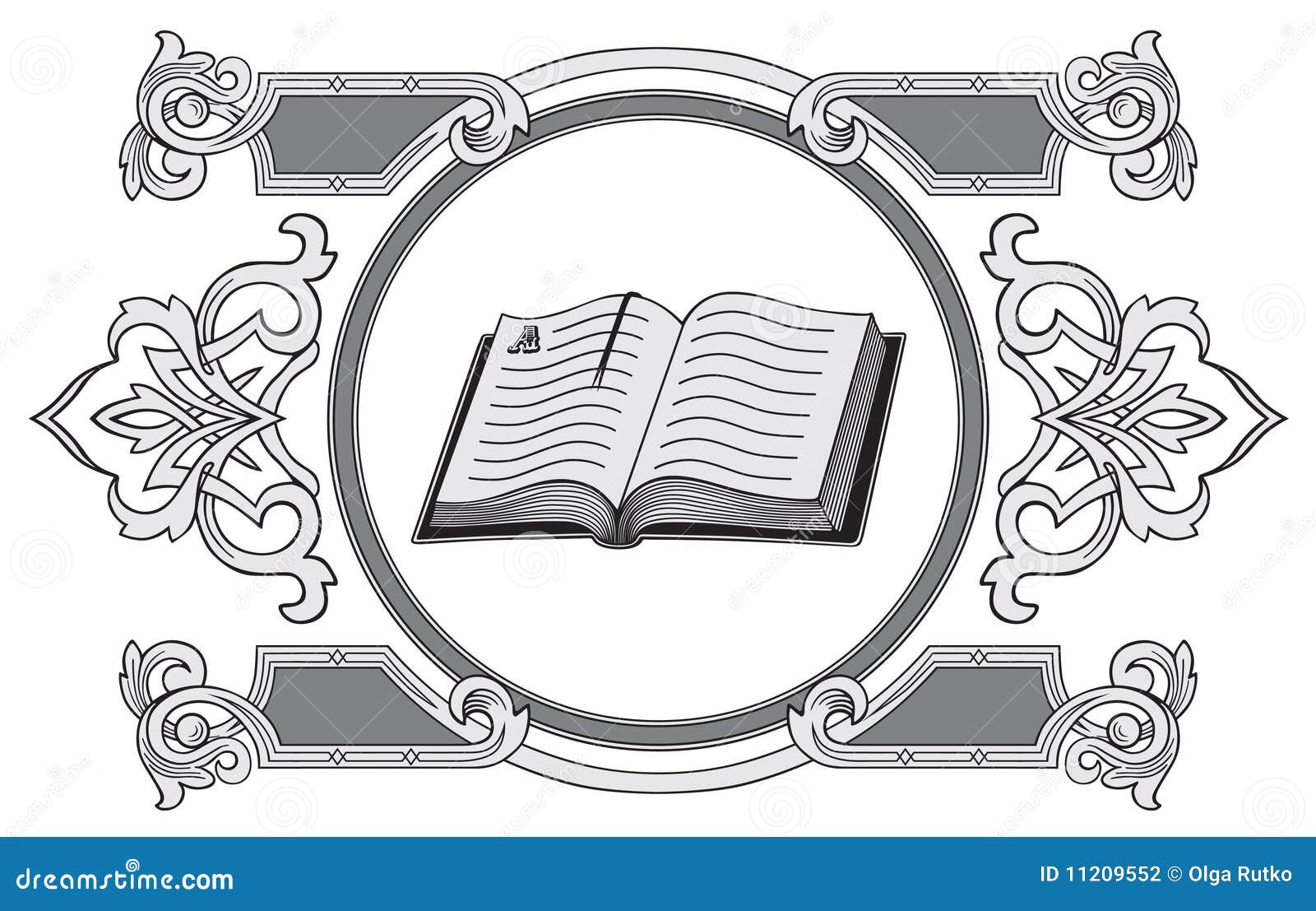 Book and frame vector stock vector. Illustration of book - 11209552