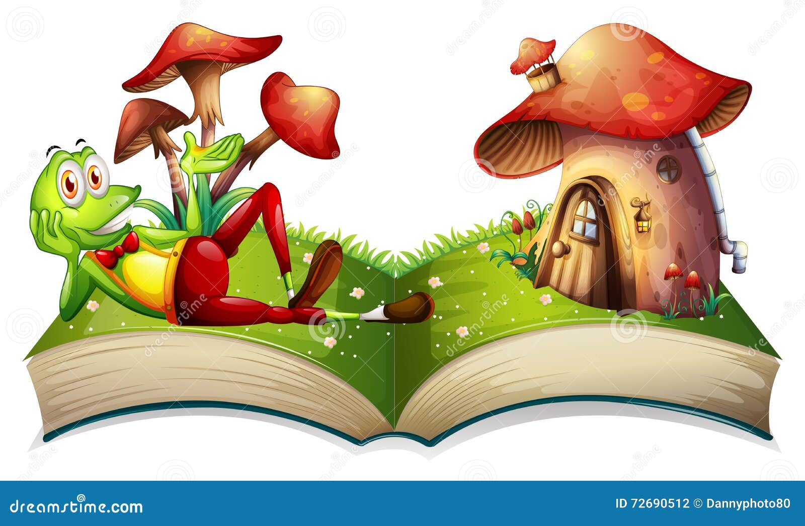 Book of Frog and Mushroom House Stock Vector - Illustration of nature ...