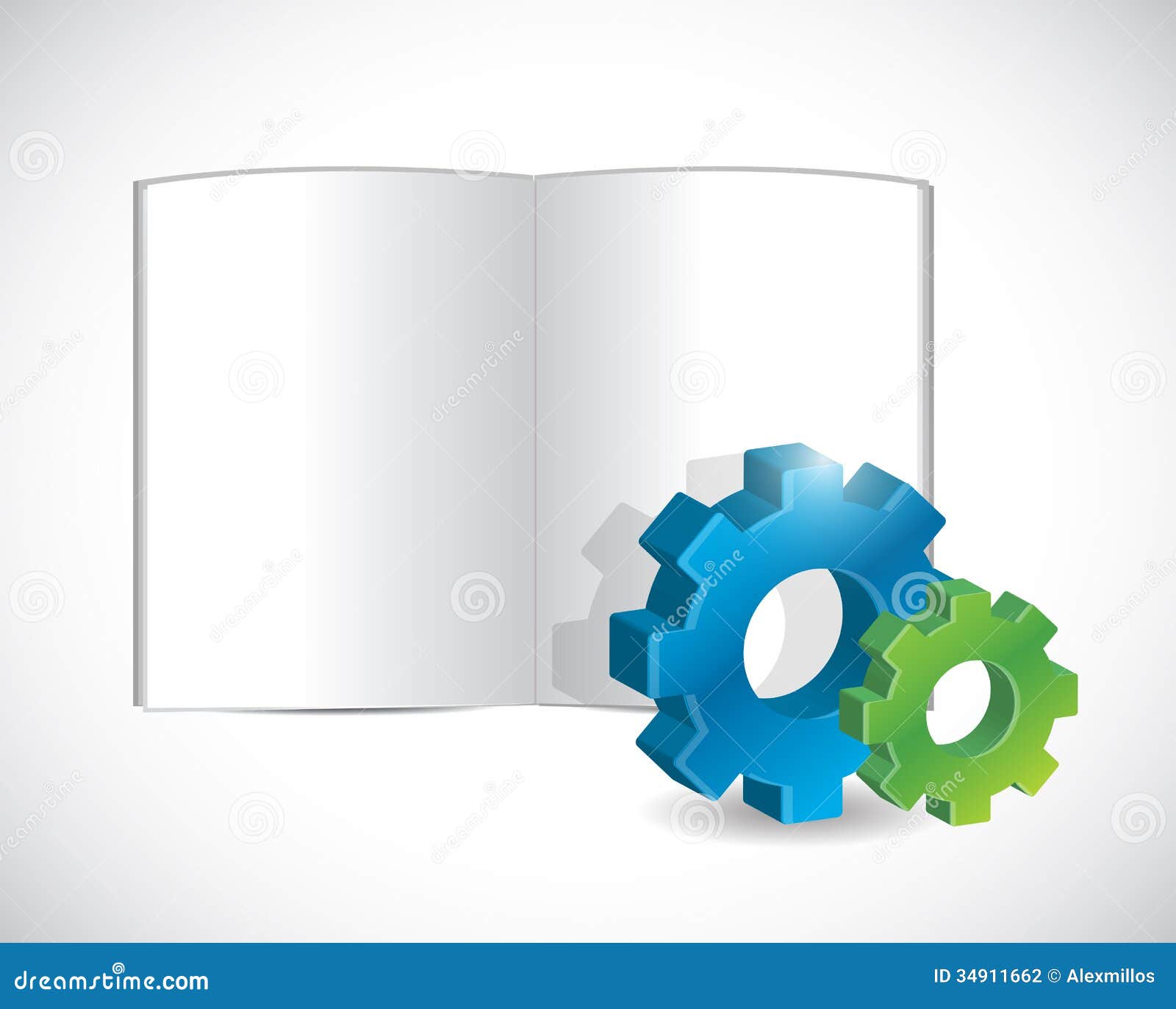 Book and Gear Illustration Design Stock Illustration - Illustration of ...
