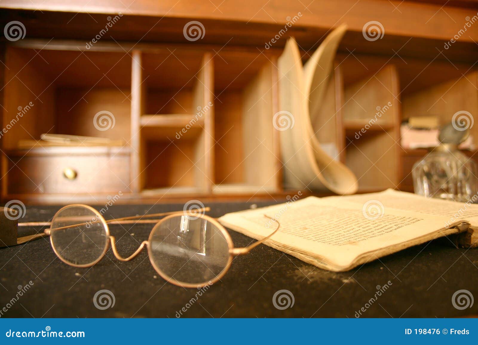 Book and glasses stock photo. Image of details, book, desk - 198476