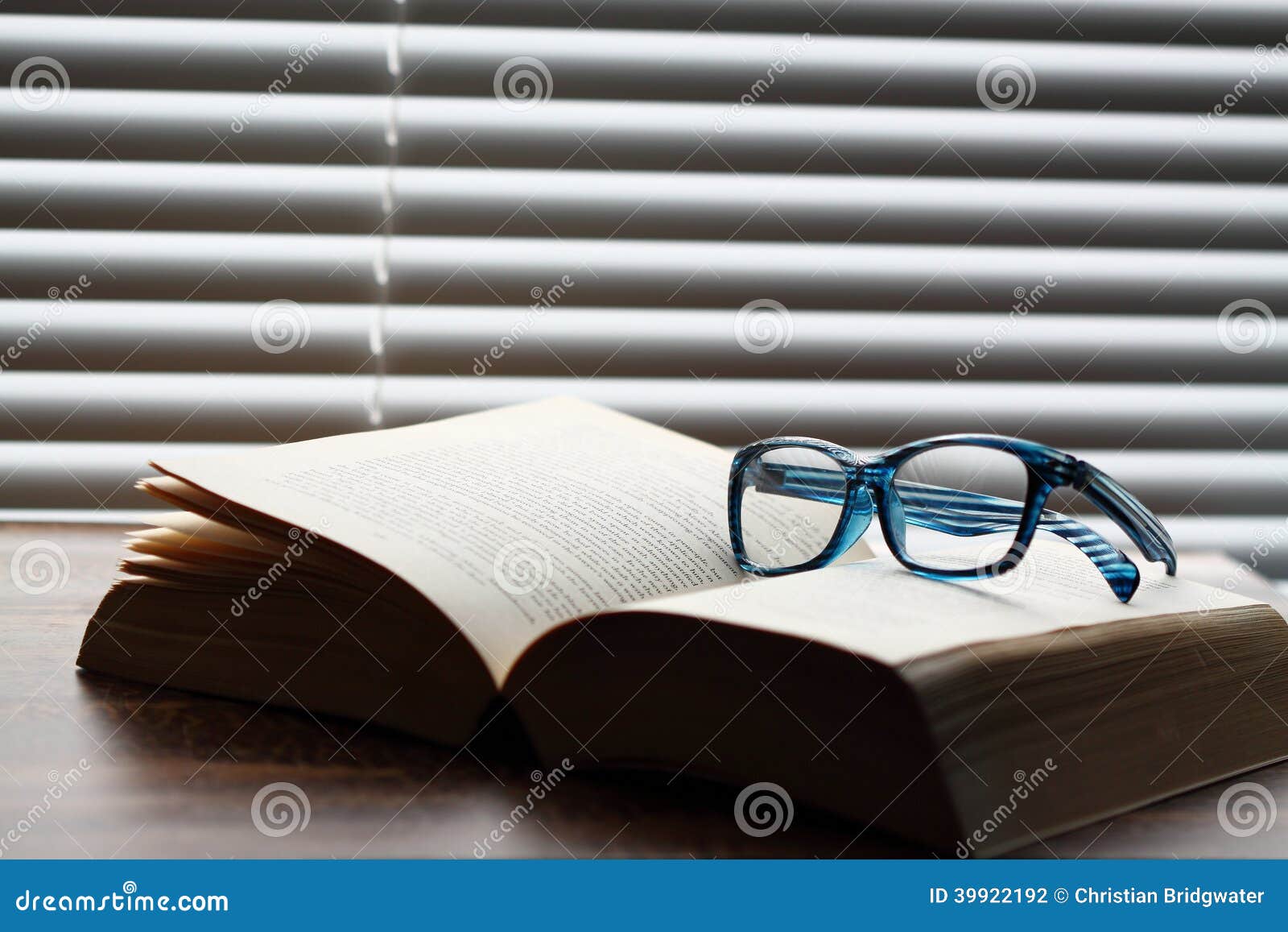 Book glasses blinds a stock photo. Image of fiction, blinds - 39922192