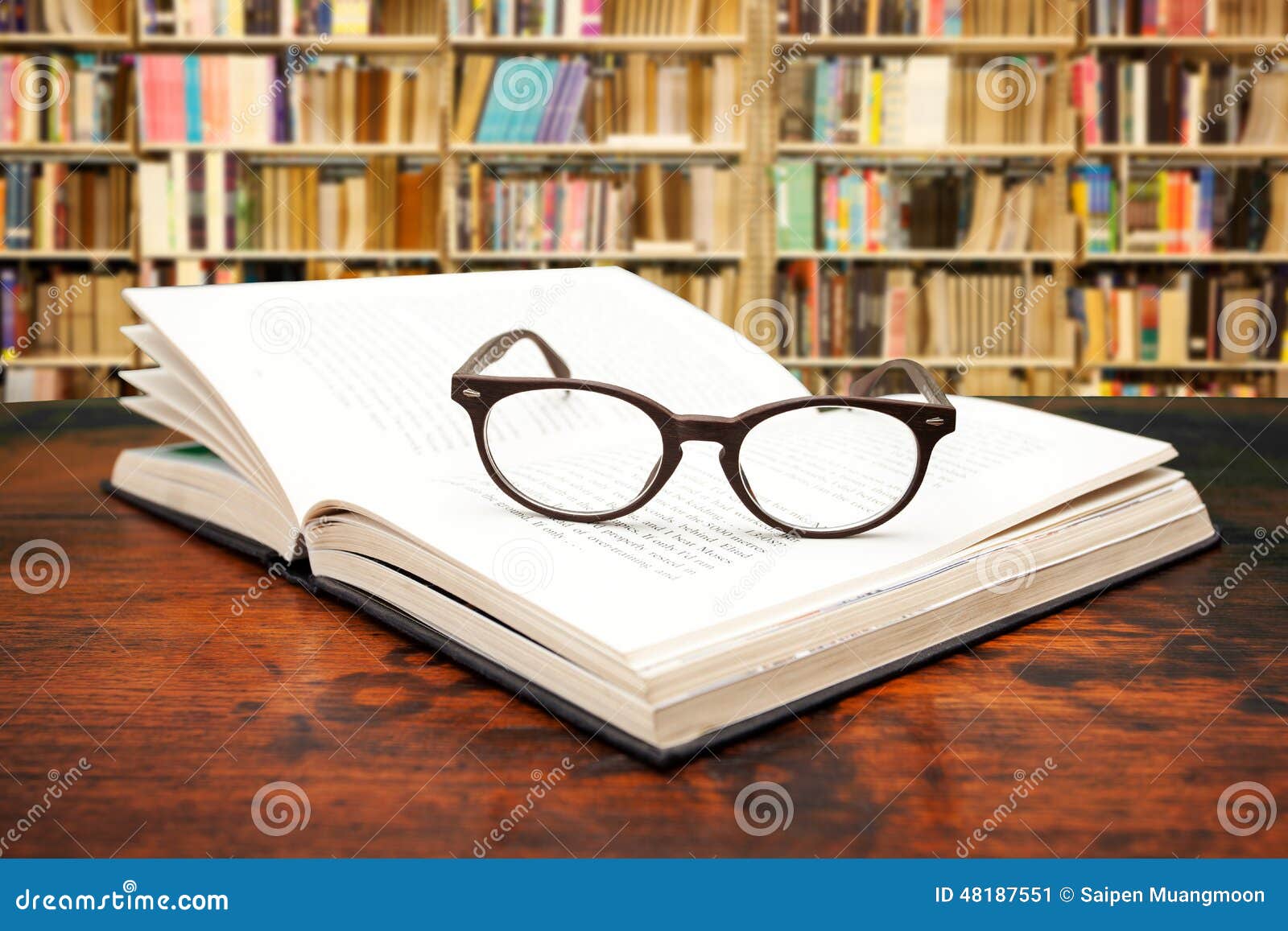 Book and glasses stock image. Image of school, classroom - 48187551