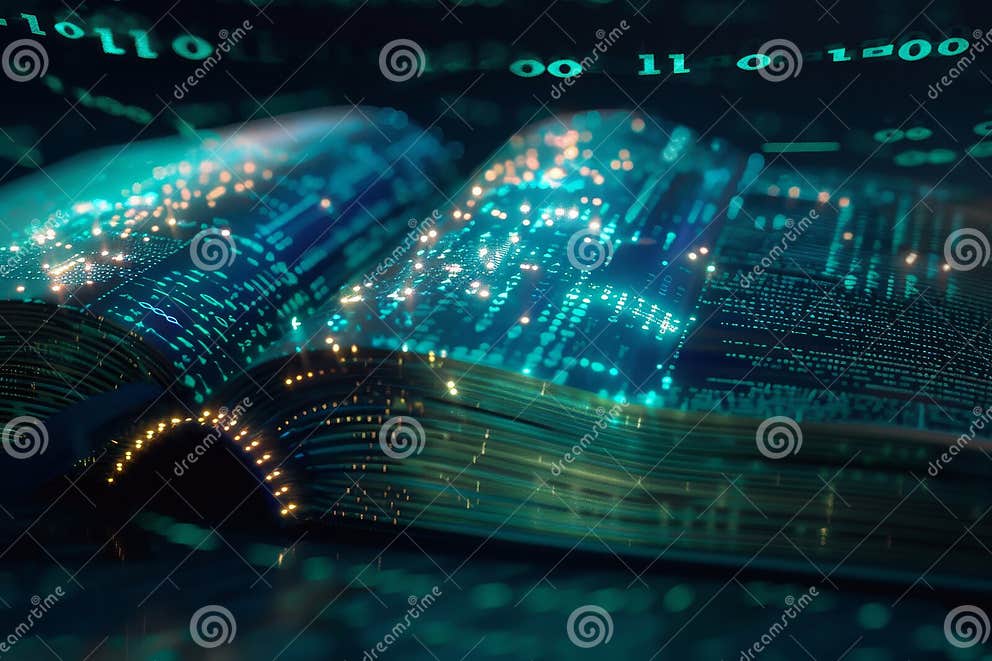 A Book with a Glowing Blue Cover and a Glowing Blue Page Stock Image ...