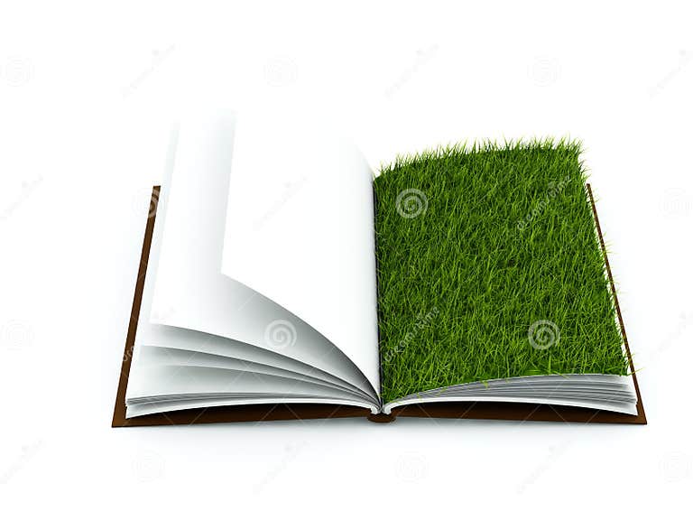 Book with grass stock illustration. Illustration of fresh - 13429047