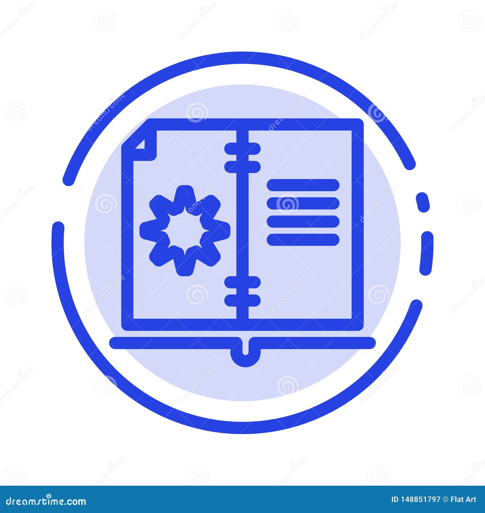 Book, Guide, Hardware, Instruction Blue Dotted Line Line Icon Stock ...