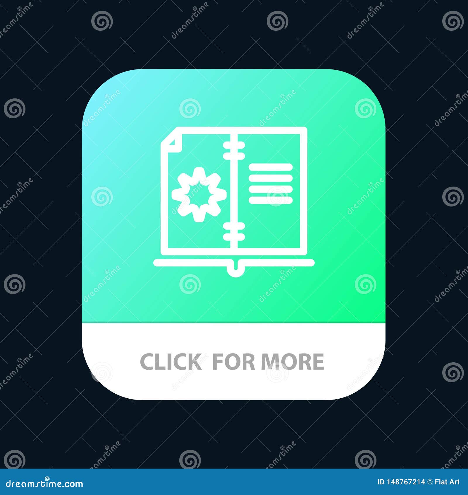 Book, Guide, Hardware, Instruction Mobile App Button. Android and IOS ...