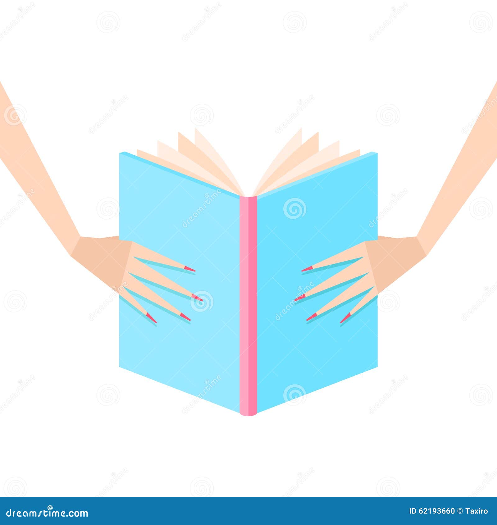 Book in hand stock vector. Illustration of flat, learn - 62193660