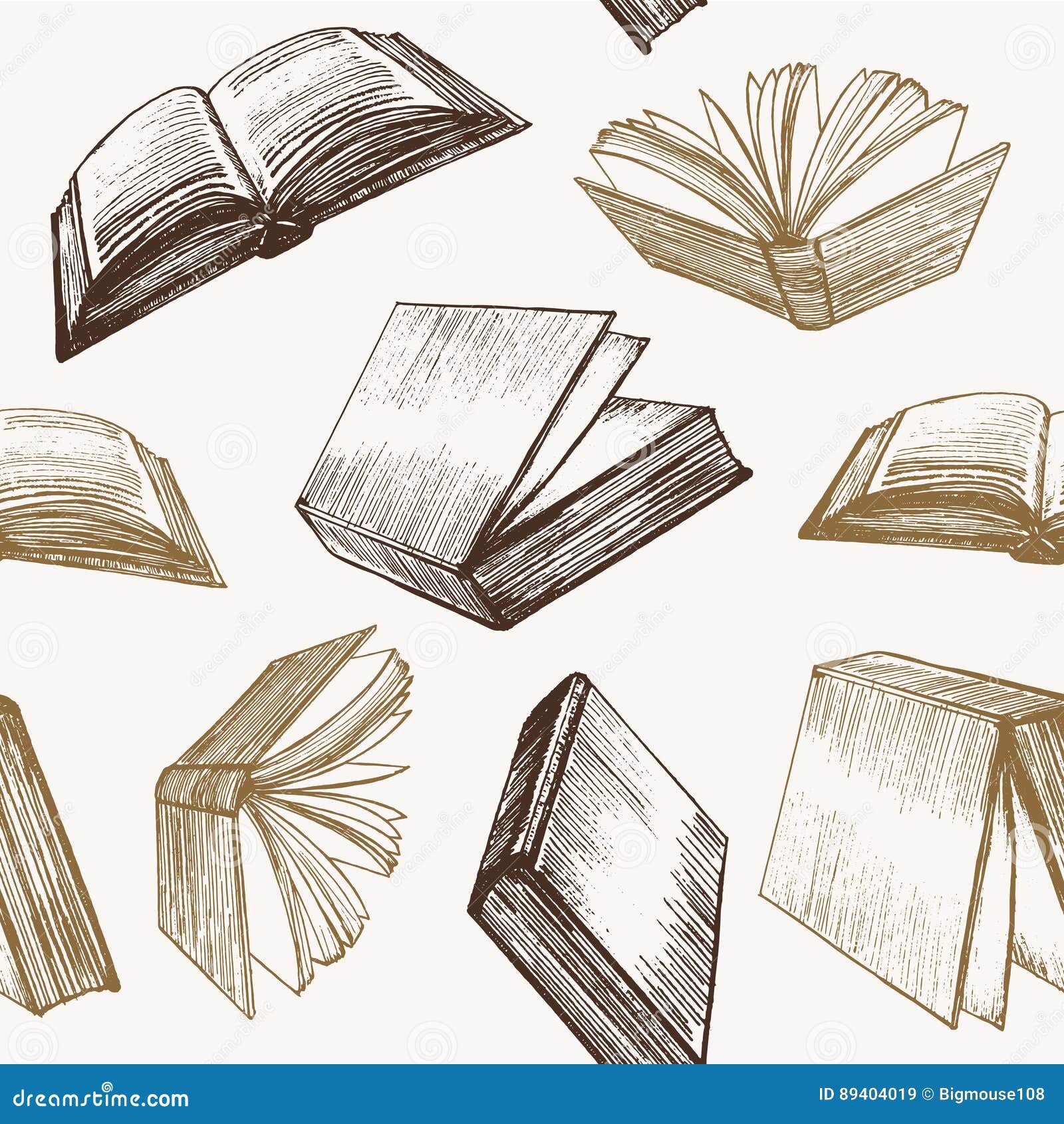 Book Hand Draw Sketch Background Pattern. Vector Stock Vector ...