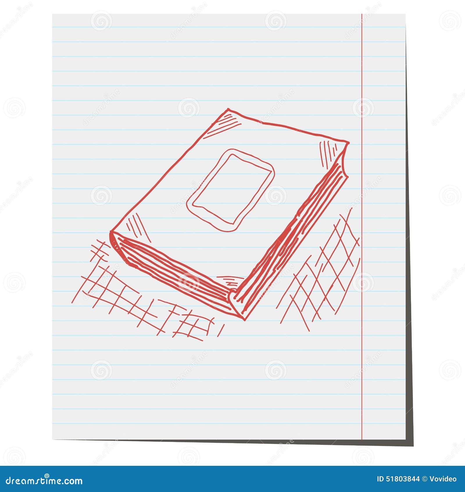 The Book is Hand-drawn on Notebook Sheet Stock Vector - Illustration of ...