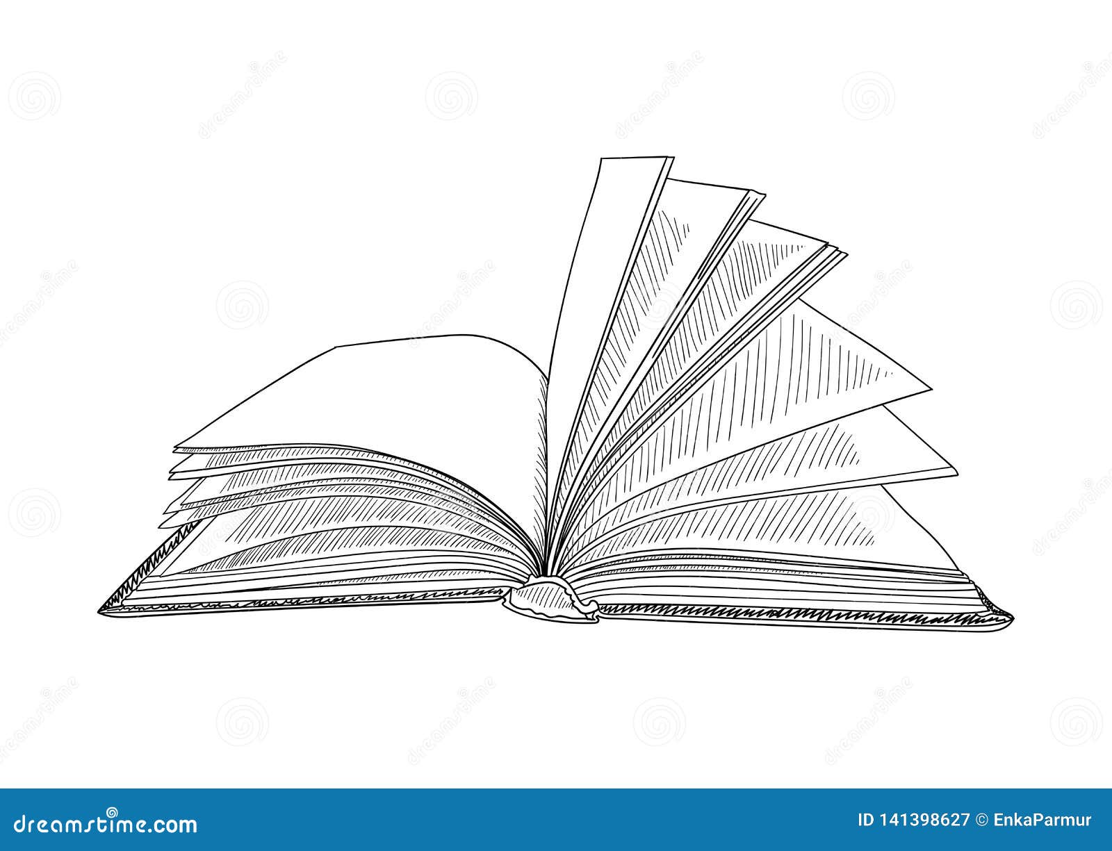 Book Hand Drawn Sketch. Vector Illustration Stock Vector - Illustration ...