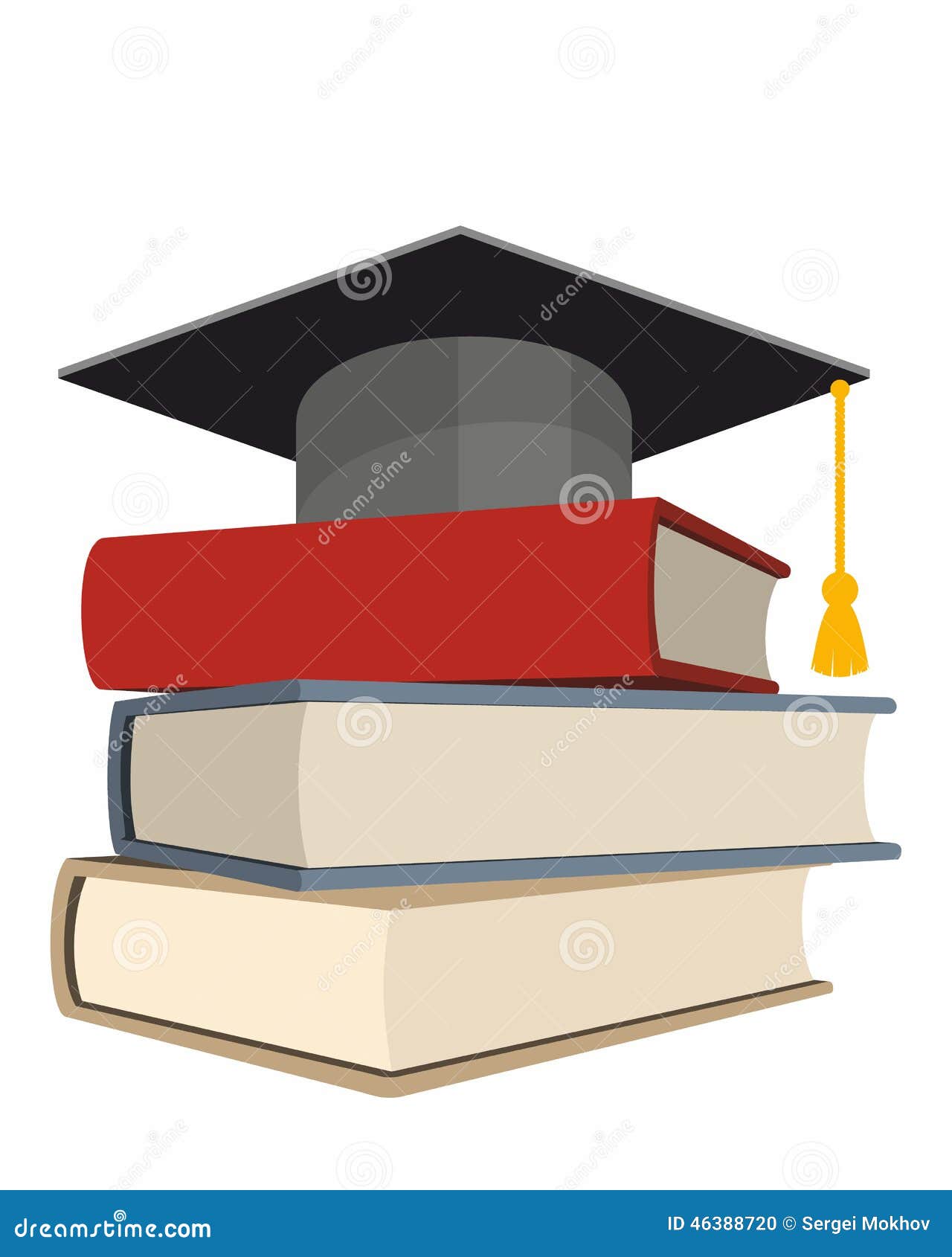 Book and hat stock vector. Illustration of design, textbook - 46388720